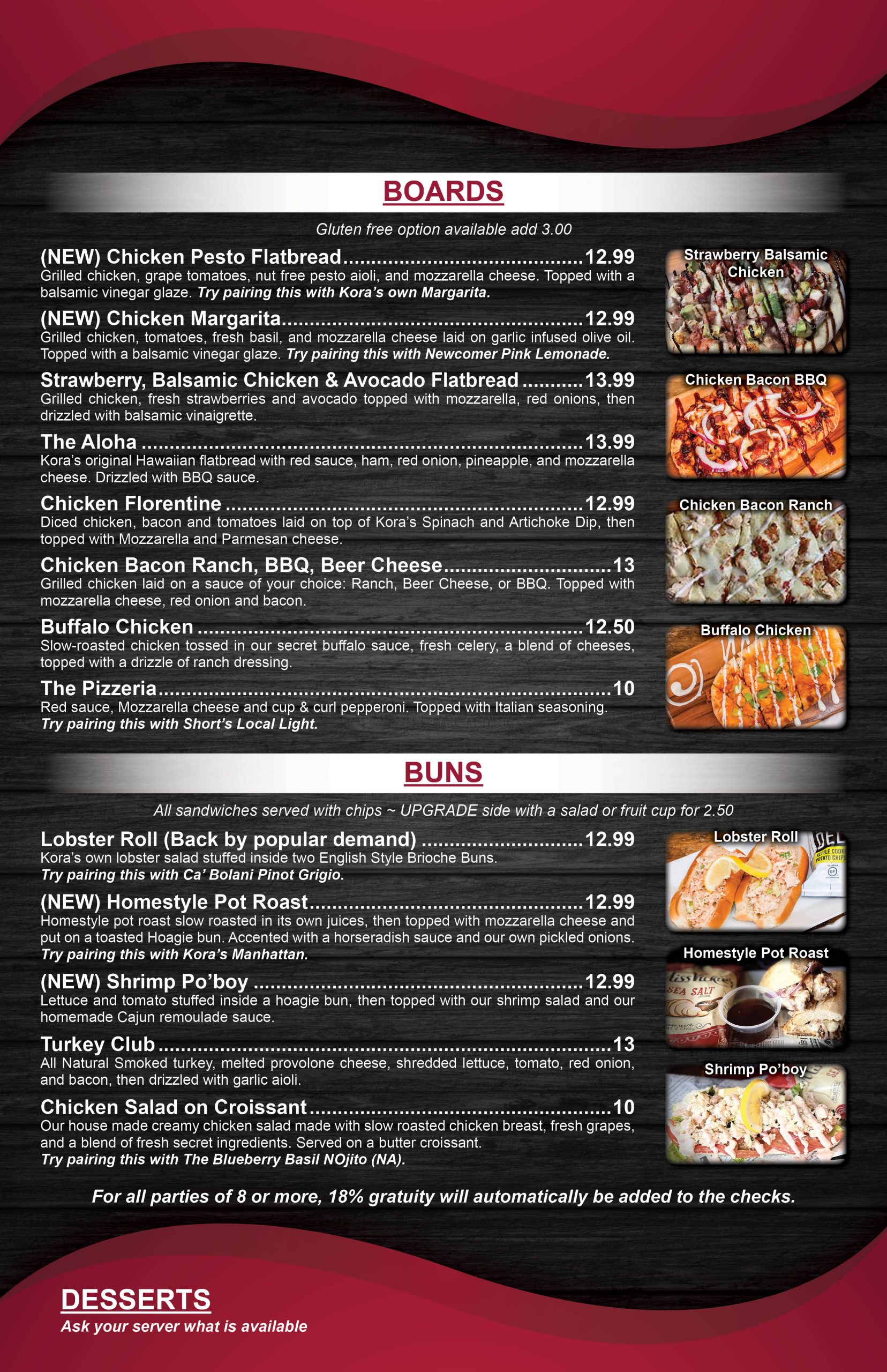 Menu | Kora Brew House & Wine Bar